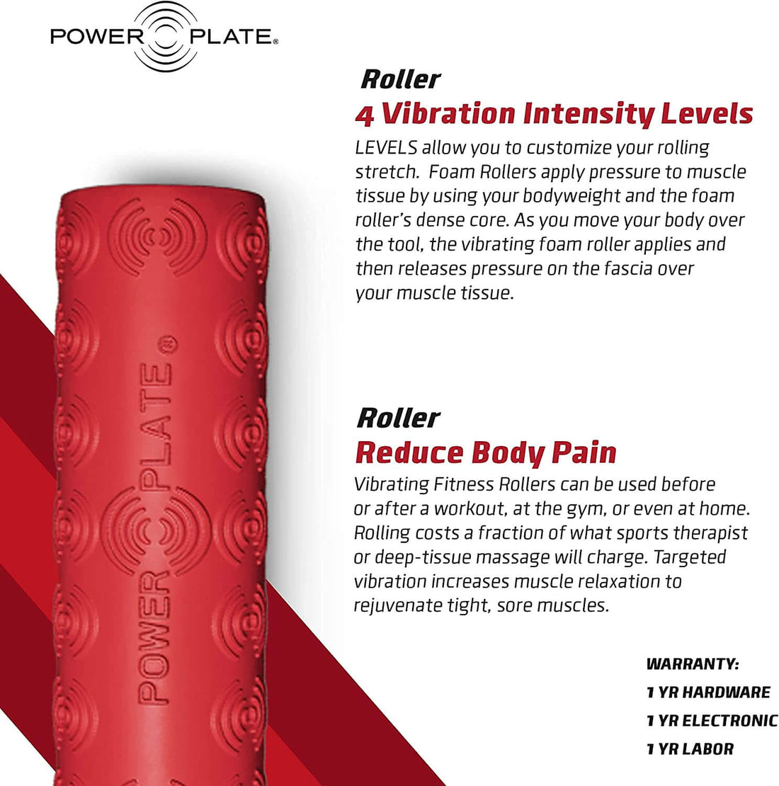 Power Plate Red Roller: Relaxing Portable Vibrating Massager